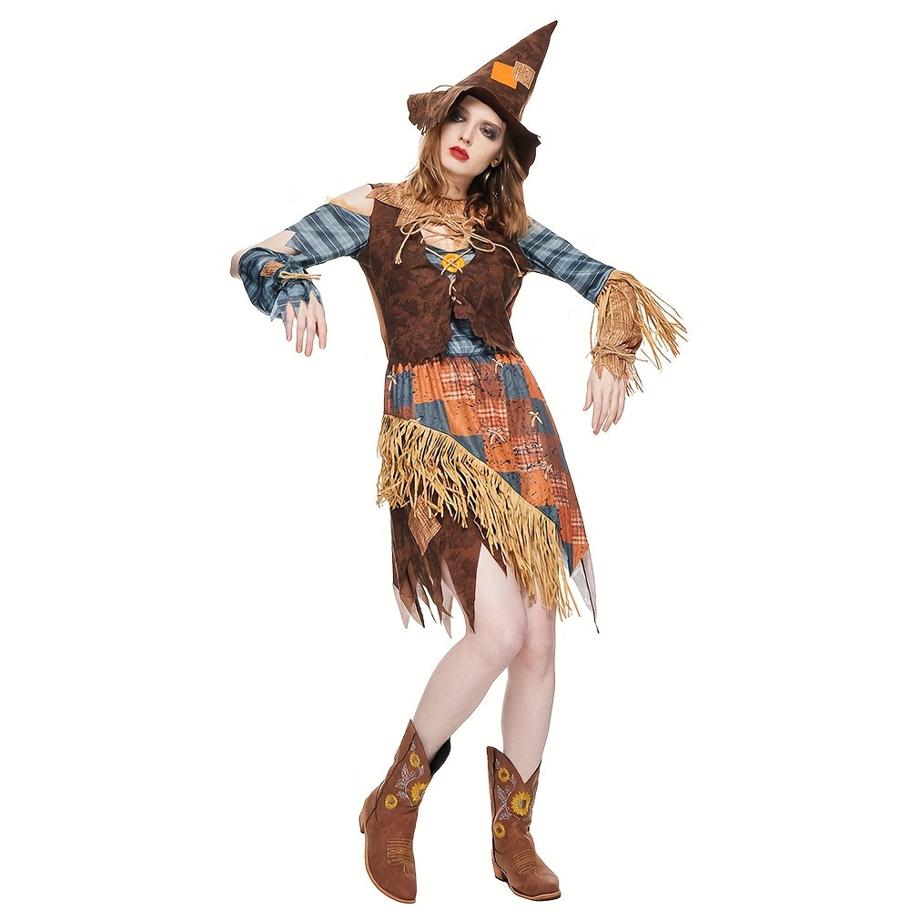 Off Shoulder Mini Halloween Scarecrow Costume Dress – Urban Devyne